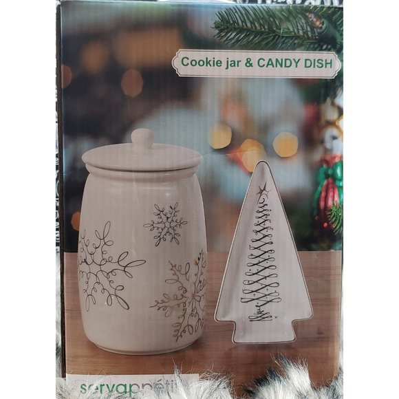 Serveappetit | Dining | Servappetit Christmas Cookie Jar Candy Dish Set ...
